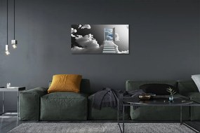Obrazy na plátně Schody mraky dveře 100x50 cm