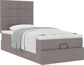 Osmanský rám postele s matrací taupe 80x200cm textil 3313116