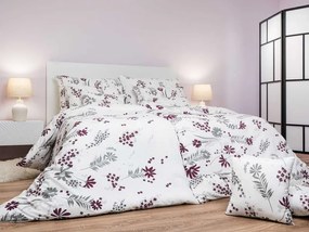 DADKA Povlečení krep Agáta vínová na bílém 140x220, 70x90 cm