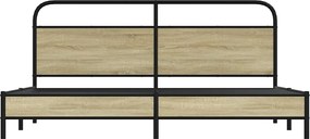 Kovový rám postele bez matrace dub sonoma 180 x 200 cm 3318684