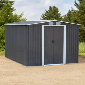 Plechový zahradní domek na nářadí, šedá / bílá, 2,6x3, 1m, HAMAL TYP 3