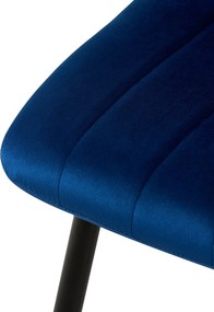 Sada 4 ks židle Dijon samet – modrá