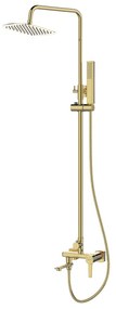 Invena Glamour Trend, páková vanová-sprchová sada se sprchovým sloupem, zlatá lesklá, INV-AU-05-B09-V