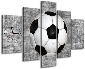 Gario Obraz s hodinami Fotbalový míč - 5 dílný Rozměry: 150 x 105 cm