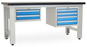 Dílenský stůl Solid MDF-24, 180 cm, 2 závěsné boxy, černá