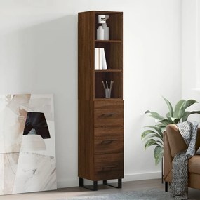 vidaXL Skříň highboard 34,5x34x180 cm kompozit [3189728] Barva: hnědý dub