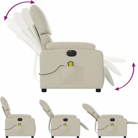 Elektrické masážní polohovací křeslo krémové umělá kůže 3204880
