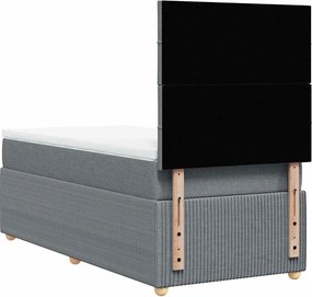 Box spring postel s matrací světle šedá 90x190 cm textil 3291911