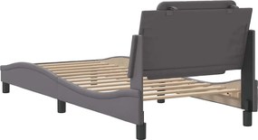 Rám postele bez matrace Zadar šedý 100x200 cm umělá kůže 3208166