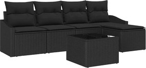 Set pohovek 6 ks Černá polyratan 3346693