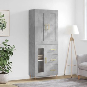Skříň highboard betonově šedá 69,5x34x180 cm kompozitní dřevo