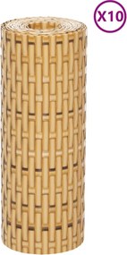 Balkonové zástěny 10 ks světle hnědé 255 x 19 cm polyratan 156317