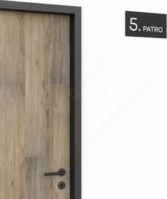 ACCEPT Označení podlaží "5. PATRO" - stříbrná tabulka - černý popis