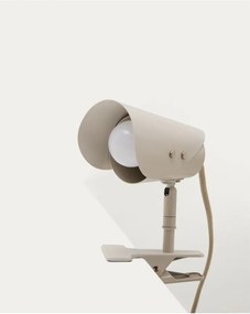Světle šedá kovová stolní lampa s klipem (výška 16 cm) Jula – Kave Home