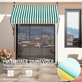 Outsunny Sluneční Markýza 2x1,2 m s Výsuvným Ramem, Zahradní Sluneční Plachta s Hliníkovým Rámem a Polyesterem 180g/㎡, pro Zahradu, Balkon a Terasu, …