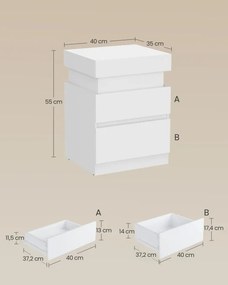 Set dvou nočních stolků KAILYN LET840WB01 (2 ks)