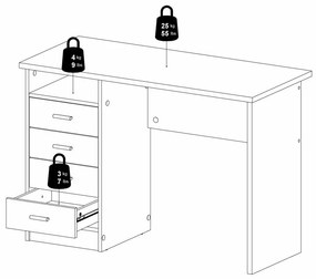 Tvilum Psací stůl Felix 146 bílá