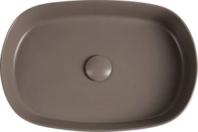 Isvea Isvea, INFINITY OVAL keramické umyvadlo na desku, 55x36cm, taupe, 10NF65055-2H