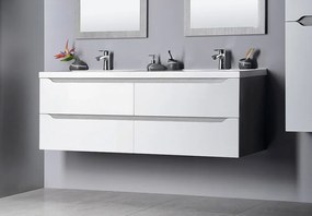 Sapho, WAVE dvouumyvadlová skříňka 149,7x50x47,8cm, bílá/dub stříbrný (WA152), WA150-3011