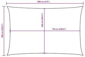 vidaXL Marketos Stínící plachta oxfordská látka obdélníková 6 x 8 m oranžová