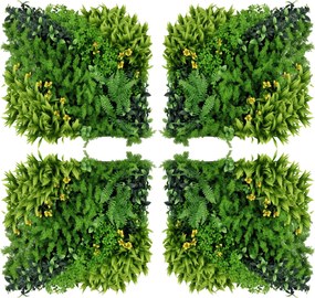 Outsunny 12dílný umělý rostlinný živý plot 50x50 cm UV ochranná obrazovka, vícelistý design pro zahradní venkovní dekoraci | Aosom