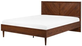 Manželská postel 160 cm MILLET (s roštem) (tmavé dřevo). 1007369