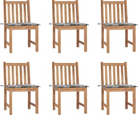 vidaXL Zahradní židle s poduškami 6 ks masivní teak [3073115] Barva: taupe