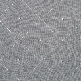 Eurofirany Stříbrná záclona na kroužcích PERLA 140x250 cm