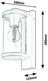 Rabalux - Venkovní nástěnné svítidlo 1xE27/60W/230V IP44