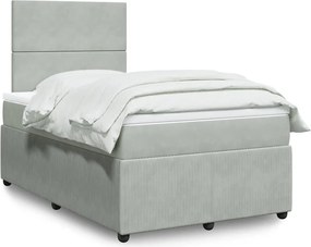 Box spring postel s matrací světle šedá 120 x 200 cm samet 3292304