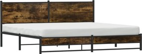 Kovový rám postele bez matrace kouřový dub 200 x 200 cm 3301384