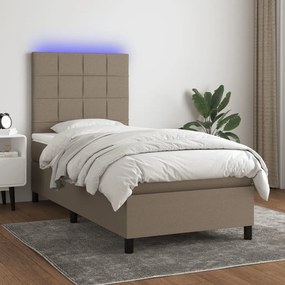 vidaXL Box spring postel s matrací a LED 80 x 200 cm textil [3134831] Barva: taupe