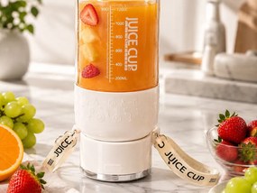 Verk Group Láhev s mixérem usb 1200 ml, hrnek na smoothie, šejker se slámkou a páskem