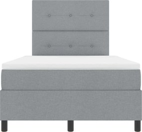 Postel s boxspringem s čelo Světle šedá 120 x 190 cm textil 3339371