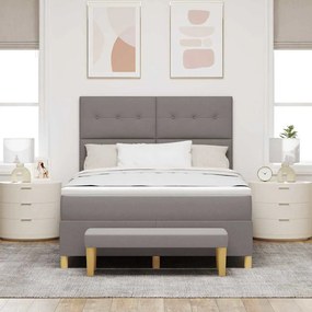 Postel s boxspringem s čelo Taupe 140 x 200 cm textil 3344307
