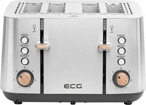 ECG ST 4767 Timber bílá / topinkovač / 1850 W / 4 topinky / 7 stupňů o