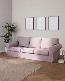 Potah na pohovku IKEA Ektorp 3-místná, nerozkládací barva růžová látka pletený vzor