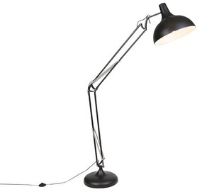 Průmyslová stojací lampa černá nastavitelná - Hobby