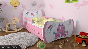 Dětská postel Dream vzor 36 140x70 cm růžová