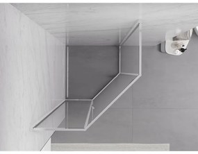 Mexen Exo, pětiúhelníkový sprchový kout s výklopnými dveřmi 90 x 90 cm, 6mm čiré sklo, chromový profil, 812-090-090-01-00