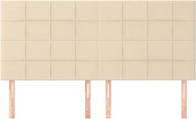 Čelo postele krémové 200x5x118/128 cm látkové 3116359