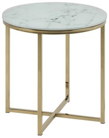 Konferenční stolek Alisma white/golden 50x42