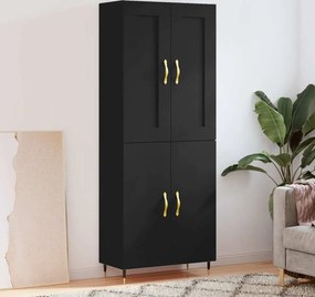 vidaXL Skříň highboard 69,5 x 34 x 180 cm kompozitní dřevo [3199539] Barva: Černá