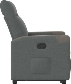 Zvedací polohovací křeslo tmavě šedé textil 3324091