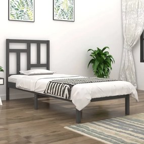 Rám postele šedý masivní borovice 90 x 190 cm Single,  3104510 HangarStore.cz