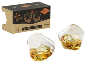 GENTLEMEN'S HARDWARE Sklenice na whisky Rocking Whisky Glasses - set 2 ks, čirá barva, sklo