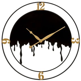 Mauro Ferretti Černé kulaté nástěnné hodiny Melt 66x4 cm