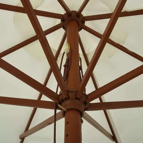 vidaXL Zahradní slunečník s dřevěnou tyčí 330 cm [47212] Barva: taupe