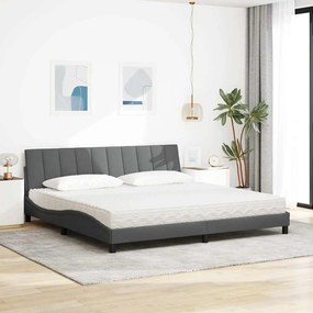 Postel s matrací Hanko tmavě šedá 200 x 200 cm textil 3310553