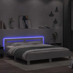 Rám postele s čelem a LED osvětlením bílý 200 x 200 cm 3207518